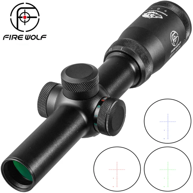 FIRE WOLF 3-9X40 Riflescope Tactical Optical Rifle Scope RGB Button ...