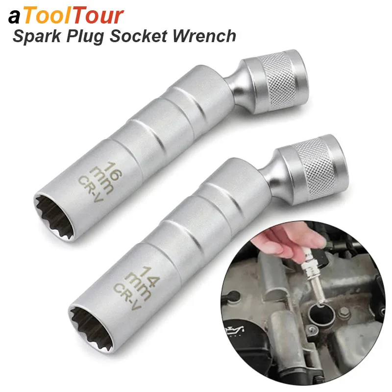 Spark-Plug-Socket-Wrench-Adapter-14mm-16mm-Install-Replace-Repair-Kit-Swivel-Torque-Magnetic ...