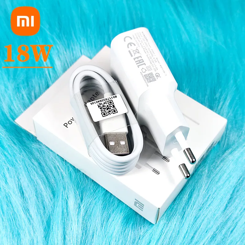 Xiaomi cargador rápido de 18W, adaptador de corriente QC3.0, cable USB tipo C para Redmi note 7 ...