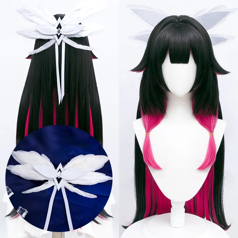 Columbina-Cosplay-Synthetic-Wig-Genshin-Impact-Black-Red-Hair-Color ...