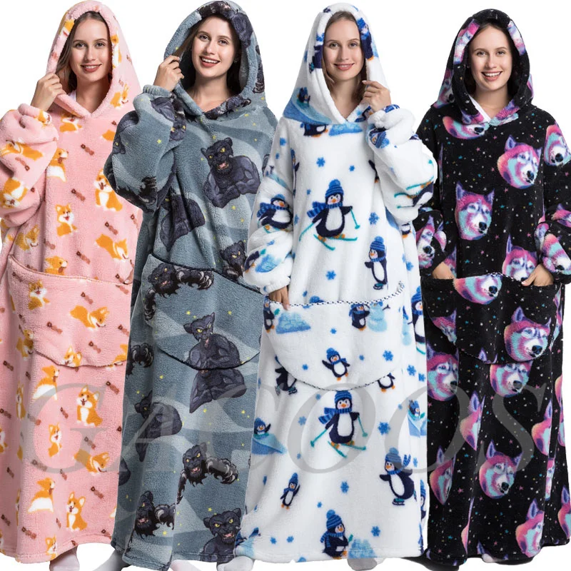 Luxury Winter Oversized Hoodies Sweatshirt Cute Cartoon Penguin Super ...