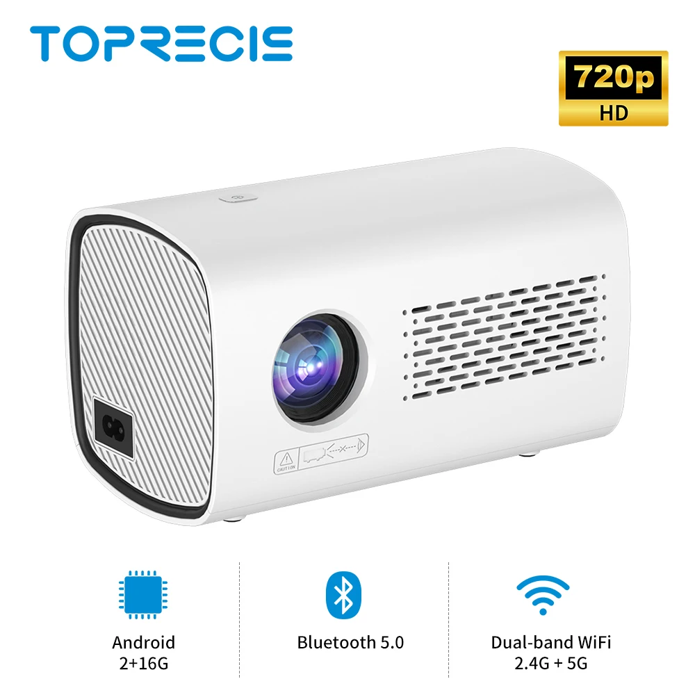 TOPRECIS-T100-Portable-Projector-LED-Smart-Android-11-0-Wifi-Home ...