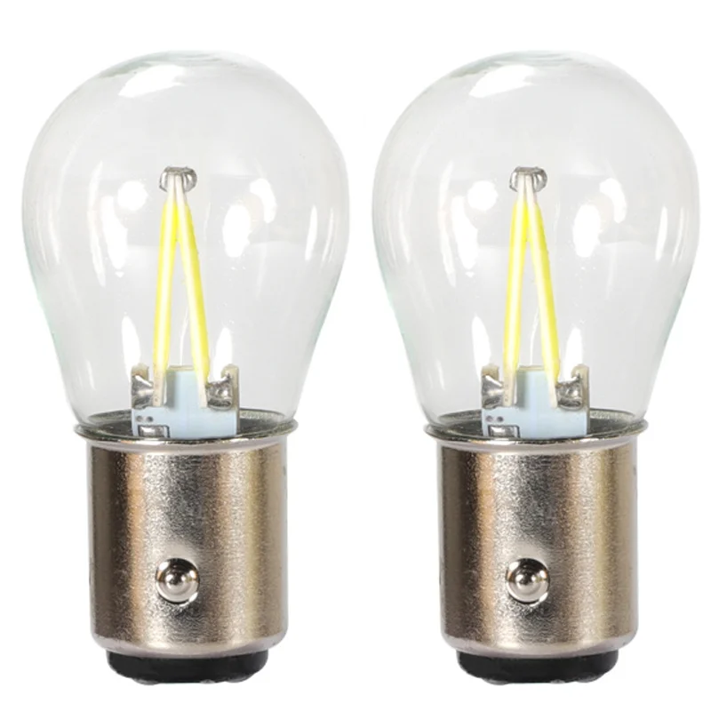 2X P21W Ba15s 1156 Led 1157 Bay15d Bulb Socket Filament Chip Car Light ...