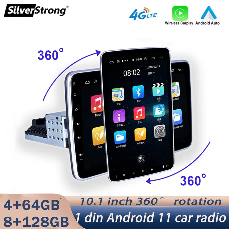 Universal 10inch 360° Rotatable 1din Car Multimedia Player Retrofit ...