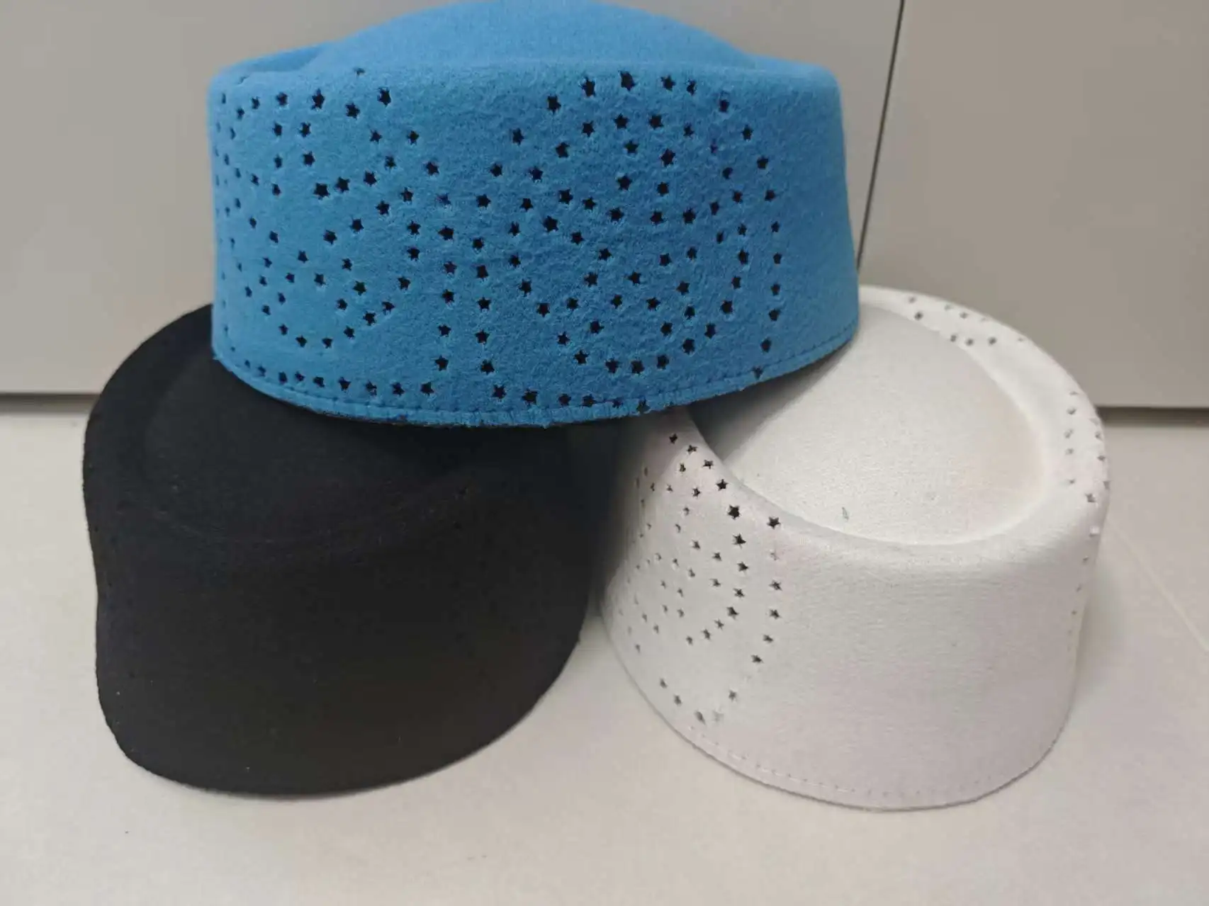 Ethnic Hats for Men Black Blue Muslim Caps Africa Eid Ramadam Prayer ...