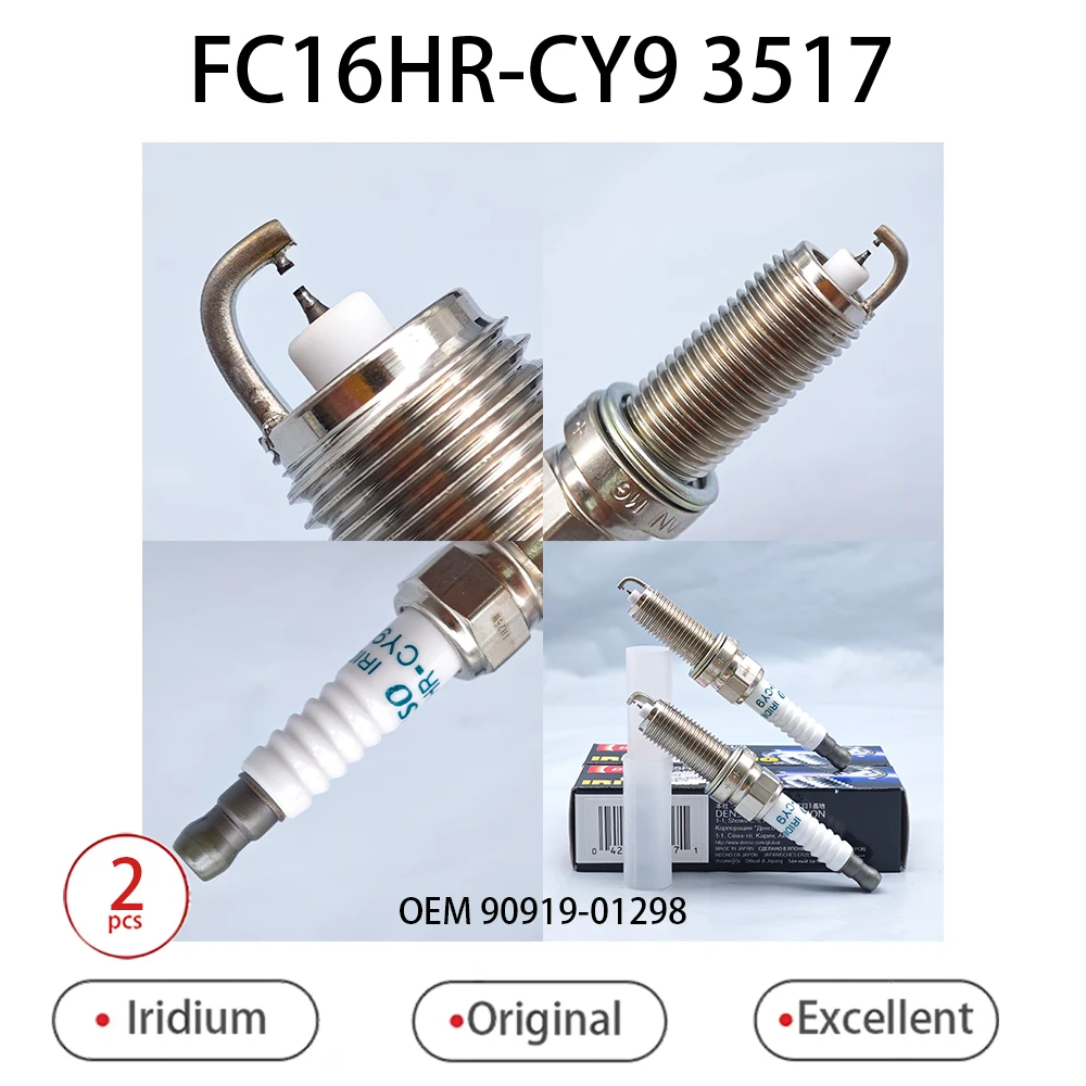 2pcs-Double-Needle-Iridium-Platinum-Spark-Plug-FC16HR-CY9-3517-Suitable ...