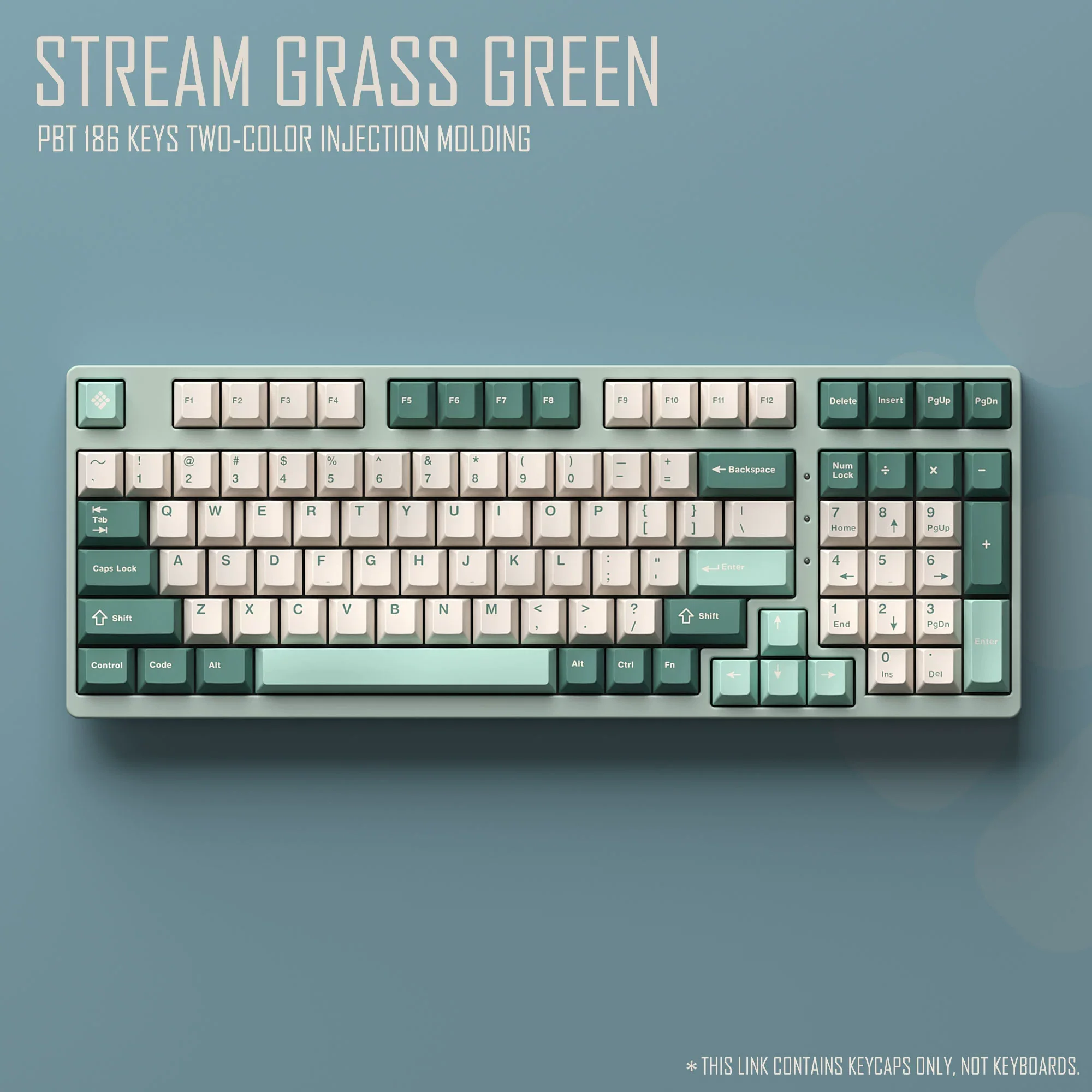 Stream-Grass-Keycaps-186keys-Cherry-Profile-Double-shot-PBT-Material ...