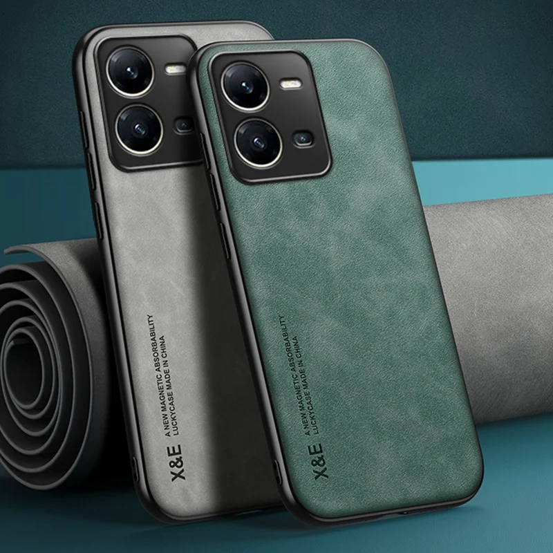 Luxury PU Leather Case For Vivo V25 5G V25E Back Cover Matte Silicone ...