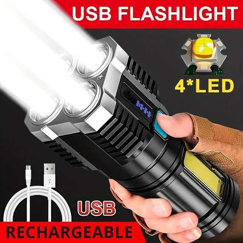 Portable 4-LED Flashlight with COB Side Light – OUTFITTERS PURSUIT