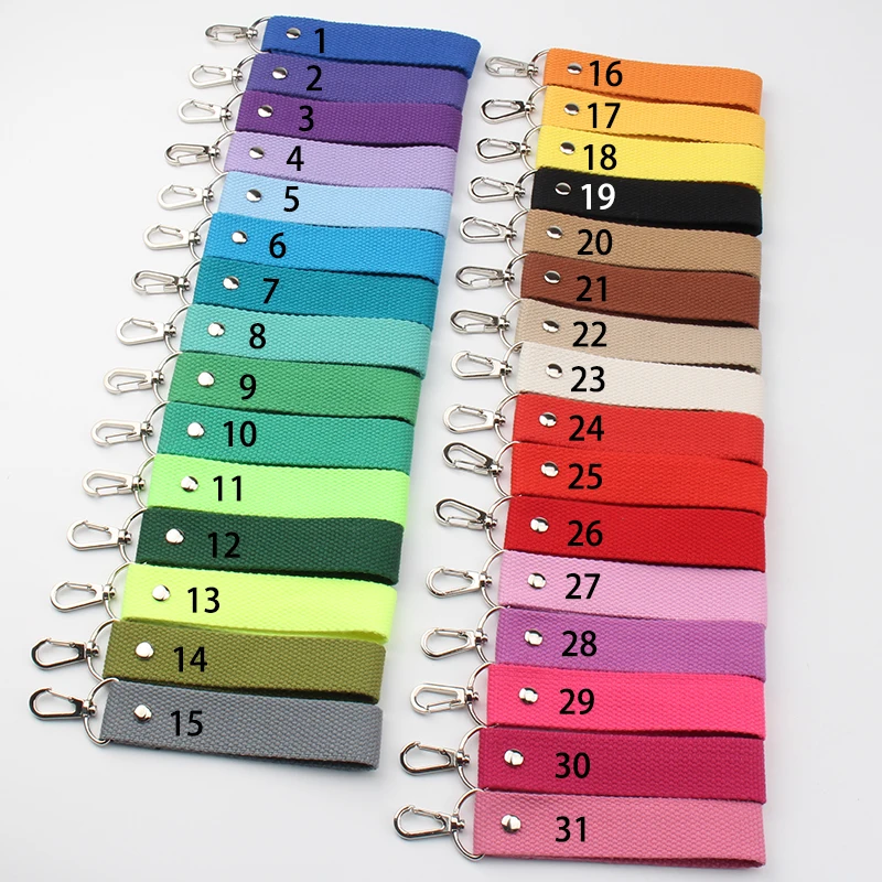 Multicolor-Wristlet-Keychain-Strap-Keyring-Solid-Color-Ribbon-Key-Chain ...