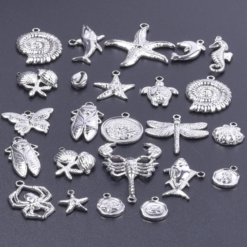 5Pcs-Lot-Stainless-Steel-Mixed-Goth-Moth-Butterfly-Beetle-Halloween ...