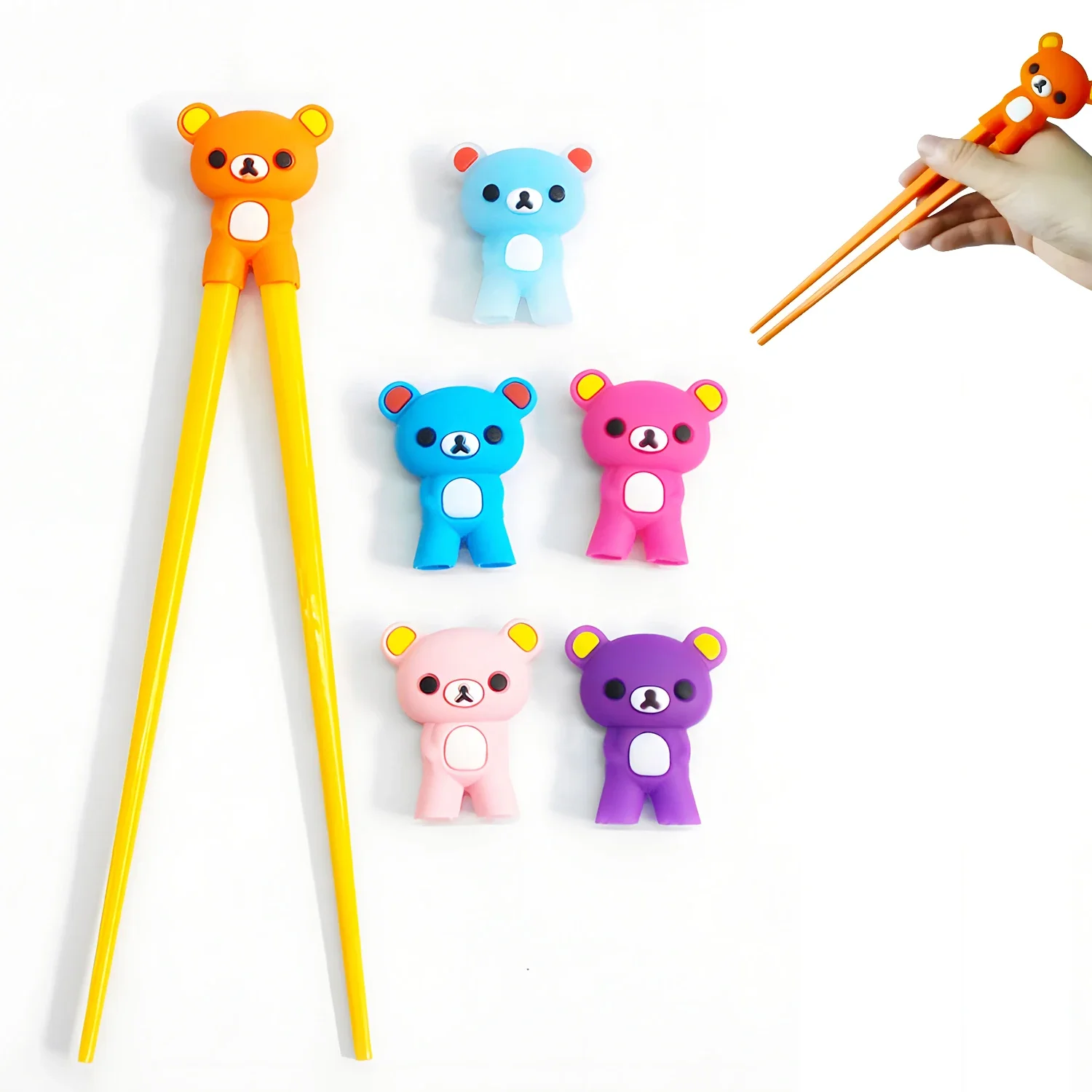 1pc-Cute-Bear-Kids-Chopsticks-Toddler-For-Kids-Learning-Training-Chopsticks-Aids-Sushi ...