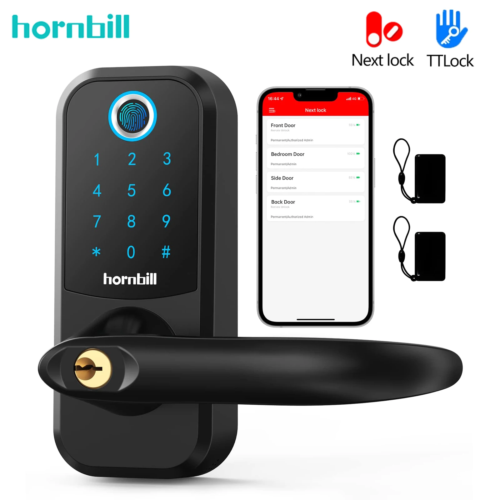 Hornbill-Fingerprint-Smart-Door-Lock-Handle-Keyless-Entry-Front-Door ...