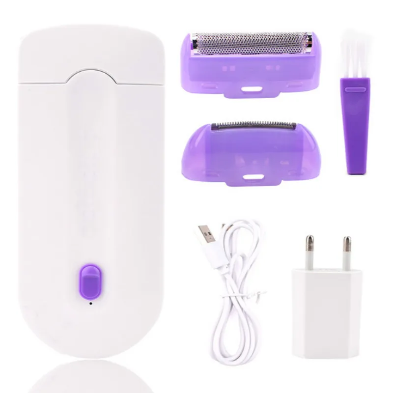 2 In 1 Rechargeable Electric Epilator Women Painless Hair Removal Lady ...