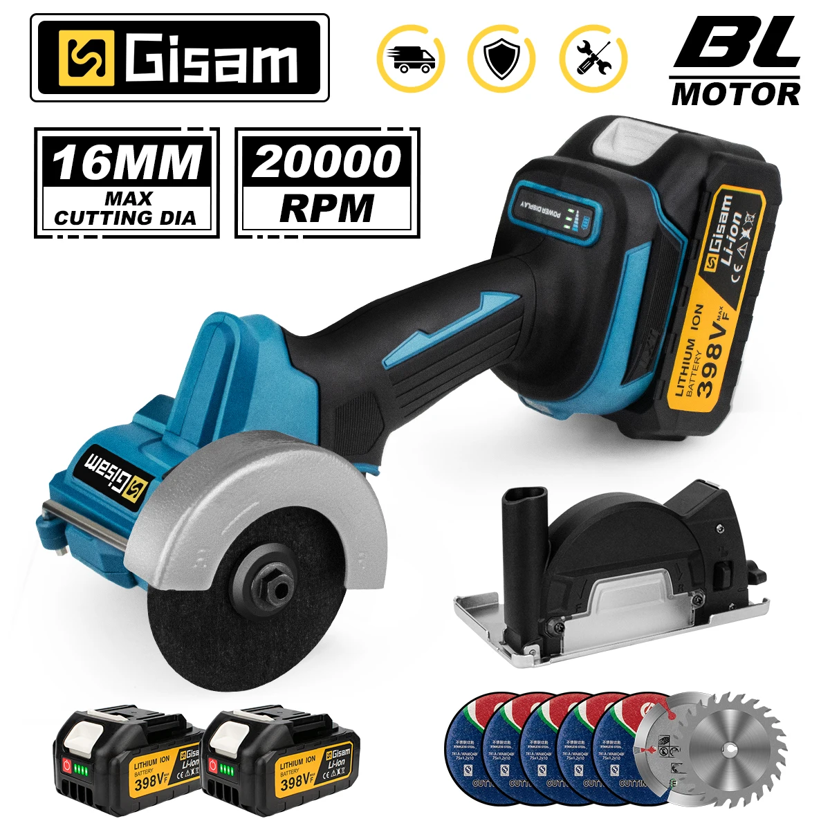 Gisam-76mm-Brushless-Angle-Grinder-Grinding-Cutting-Machine-Circle-Saw ...