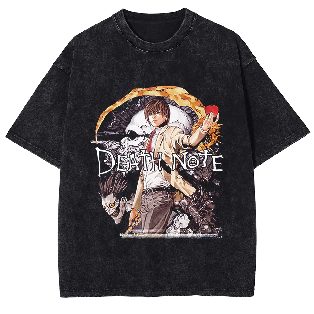 DEATH NOTE Graphic T-shirt Yagami Light Anime Print Vintage Washed ...