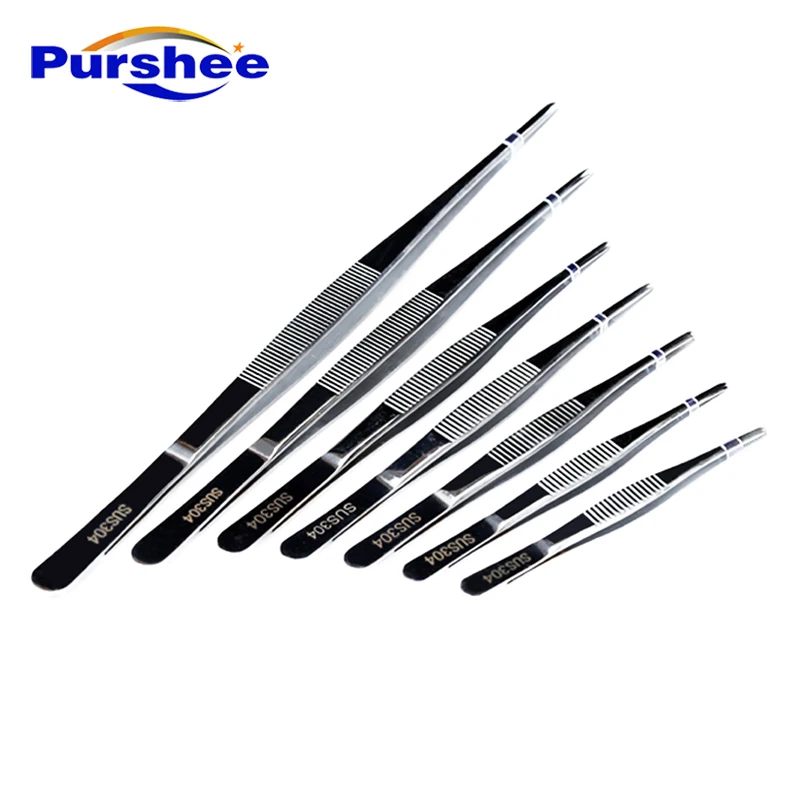 Stainless-steel-tweezers-Round-head-with-teeth-12-5-14-16-18-20-25-30CM ...