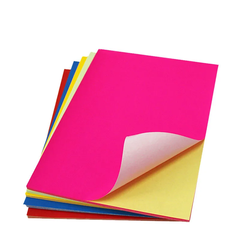 50Sheets-A4-Self-adhesive-Sticker-Colorful-Label-paper-Laser-inkjet ...