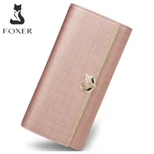 FOXER Women Split Leather Long Wallet Best Gift Female Clutch Bag ...