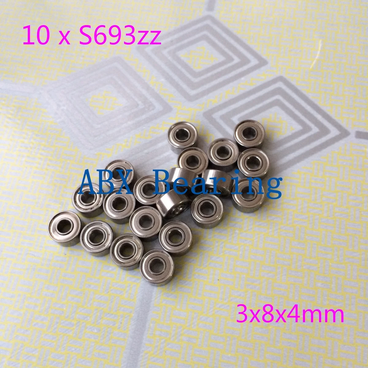 10PCS-S693ZZ-S693-693ZZ-693-F693ZZ-SF693ZZ-Bearings-3x8x4-mm-Stainless ...