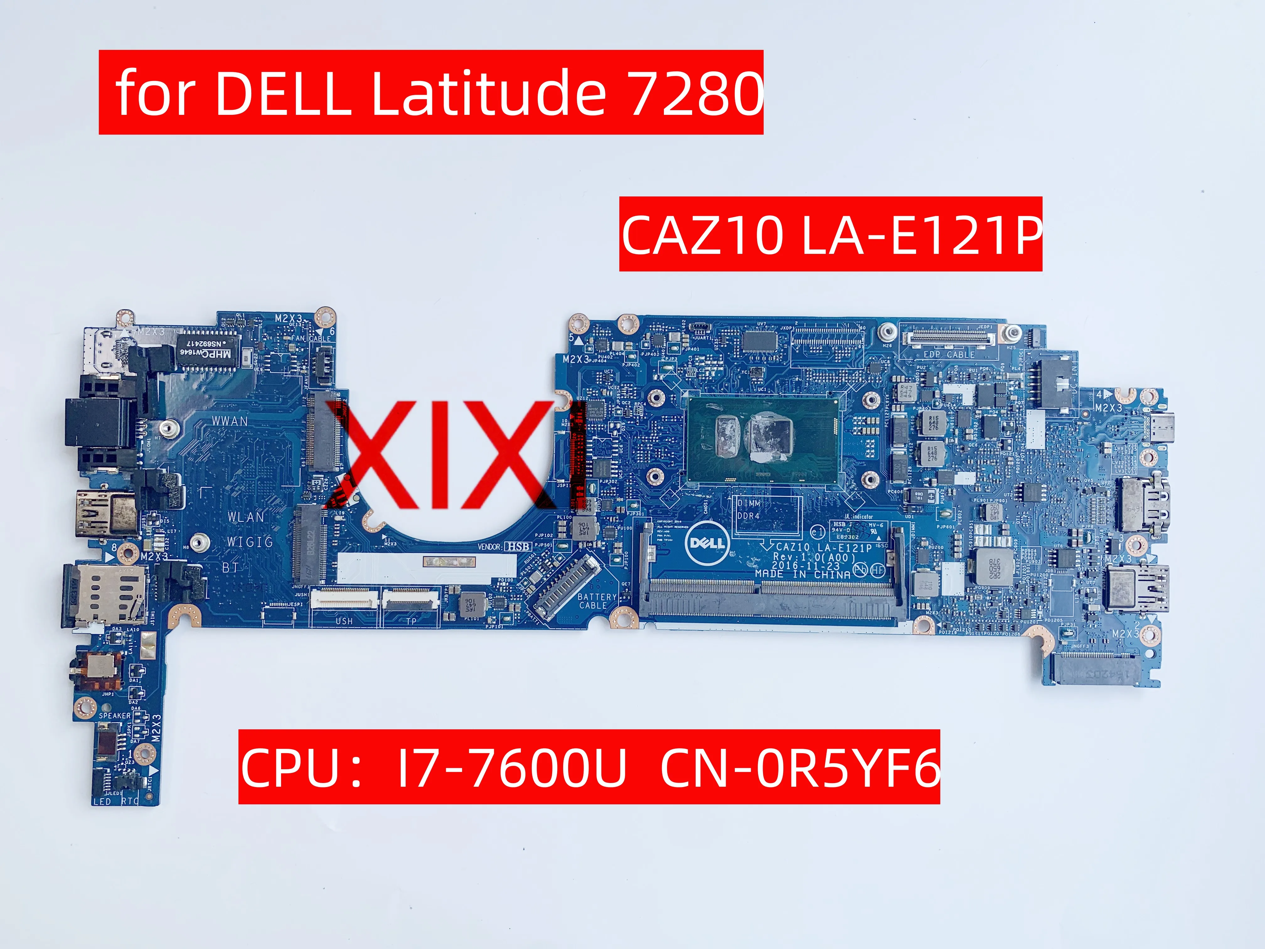 Caz10 La-e121p For Dell Latitude 7280 Laptop Motherboard I7-7600u Cpu ...