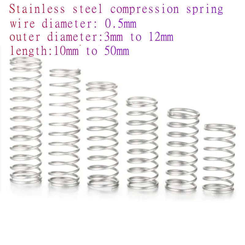 10-20pcs-0-5mm-Stainless-Steel-Micro-Small-Compression-spring-OD-3mm ...