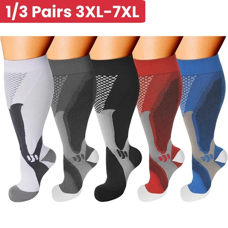 1-3Pairs-3XL-7XLPlus-Size-Wide-Calf-Compression-Socks-Women-Men-15 ...