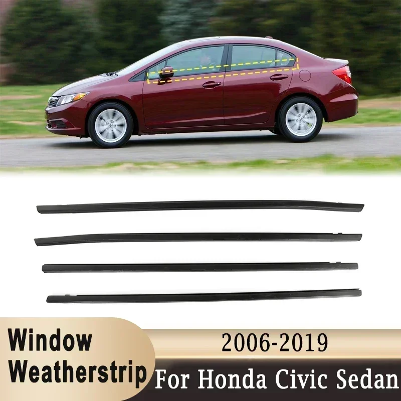 For-Honda-Civic-2006-2019-Window-Weatherstrip-Outer-Glass-Seal-Belt ...