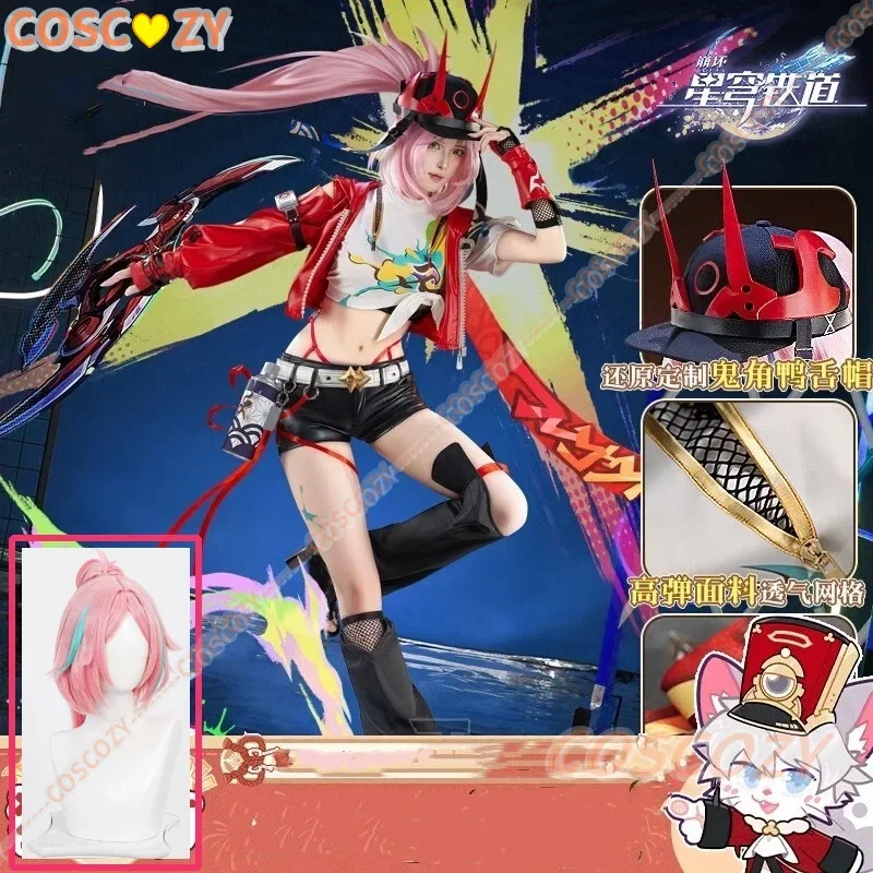 Honkai-Star-Rail-Rappa-Cosplay-Costume-Wig-Uniform-Hat-Jacket-Shorts ...