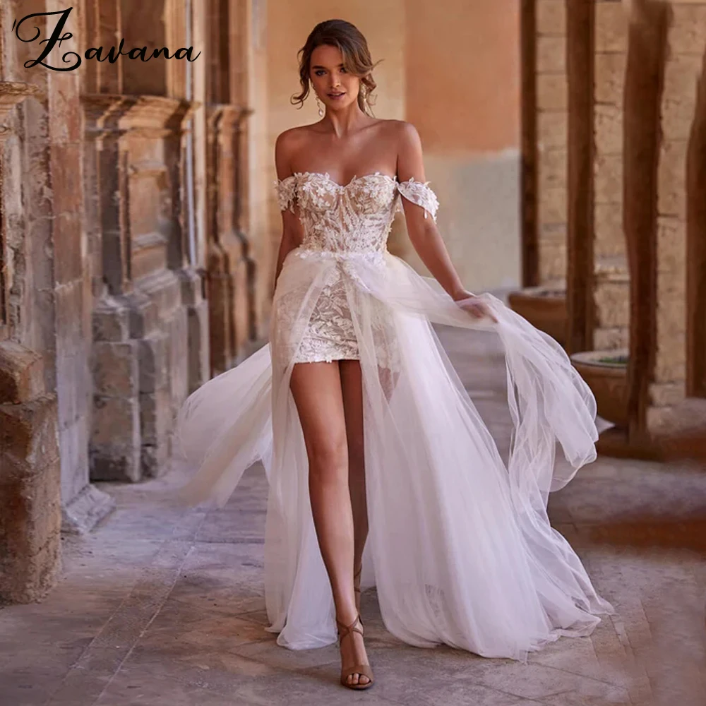Zavana-Charming-Mini-Wedding-Dresses-for-Women-Off-the-Shoulder-Backless-Appliques-Detachable ...
