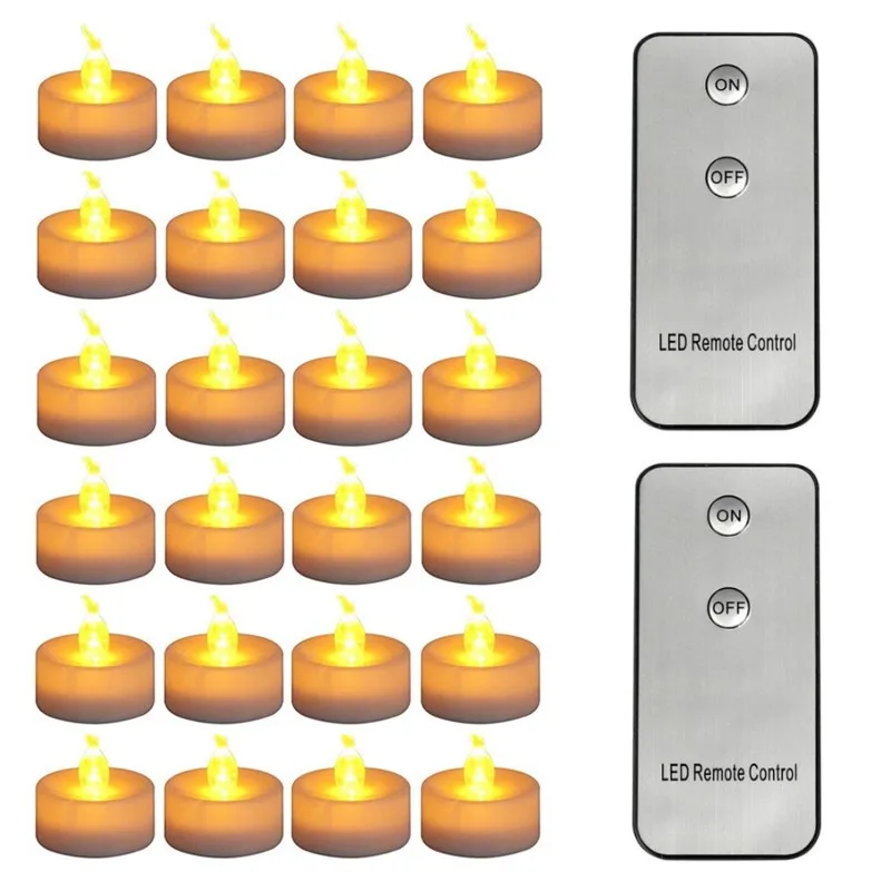 Flameless-Tea-Lights-LED-Candles-with-Remote-Control-Battery-Operated ...