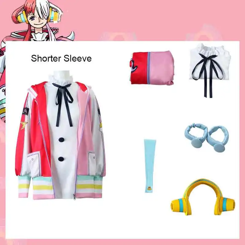 Uta Cosplay Costume One Piece Film Red Uta Wig Headphone