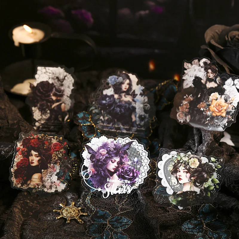Vintage Retro Gothic Lace Characters Adesivos Pacote, DIY, Adesivo ...