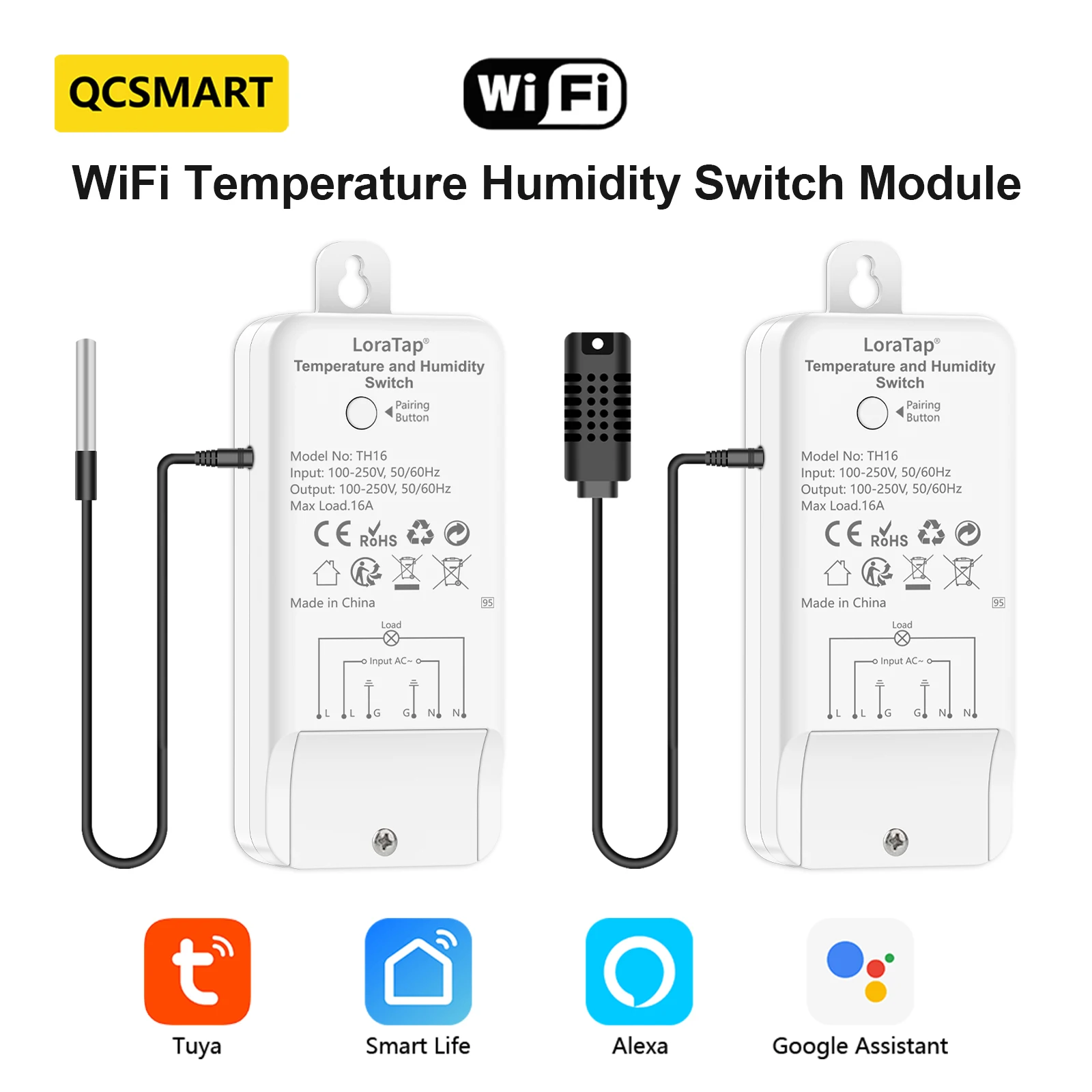 QCSMART-Wireless-Temperature-And-Humidity-Switch-Module-Wifi-Tuya-Smart ...