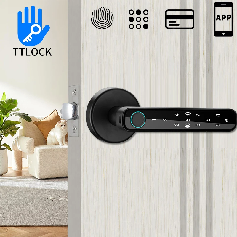 Biometric-Door-Handle-Fingerprint-Door-Lock-Smart-Door-Lock-with-Handle ...