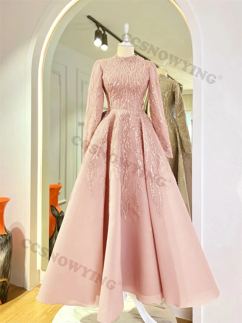 Appliques-Beaded-Muslim-Evening-Dresses-Organza-Long-Sleeve-Hijab ...