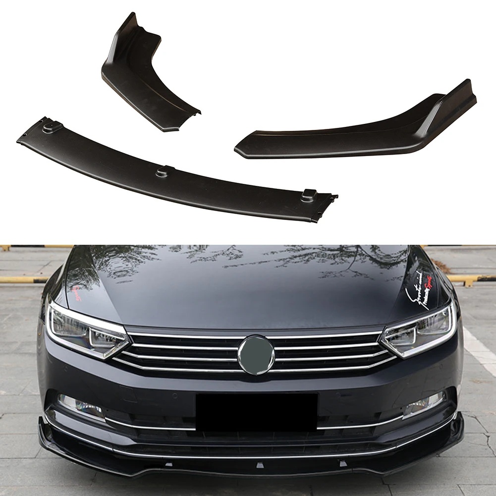 Universal-3Pcs-Car-Front-Bumper-Lip-ABS-Canard-Lip-Splitter-Body ...