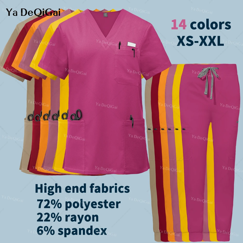 Unisex High Quality Nurse Uniforms Women Men Scrubs Set Beauty Pet Shop ...