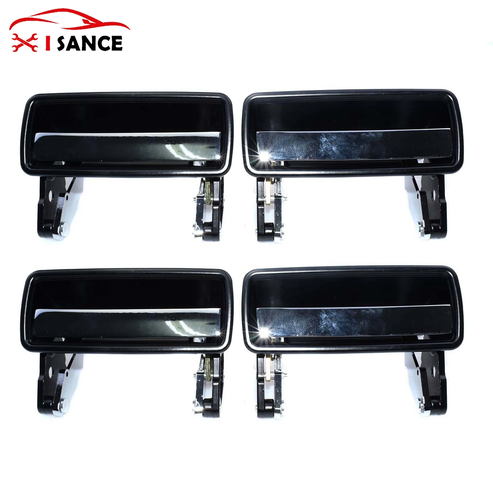 Black Chrome Outside Door Handle Front Rear Left Right For Volvo 142 ...