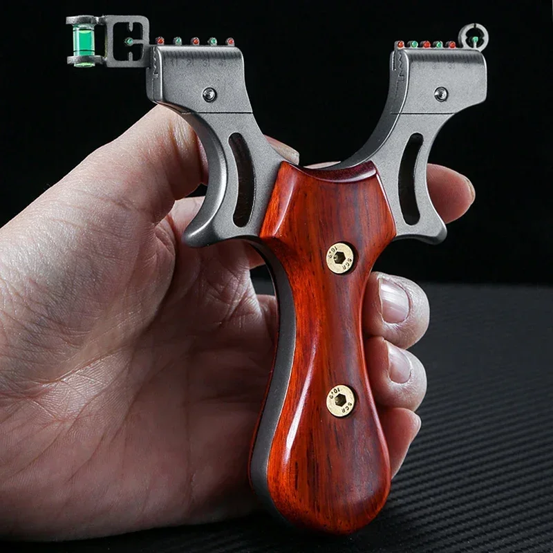 Stainless-Steel-Wooden-Handle-Slingshot-High-Precision-Powerful ...