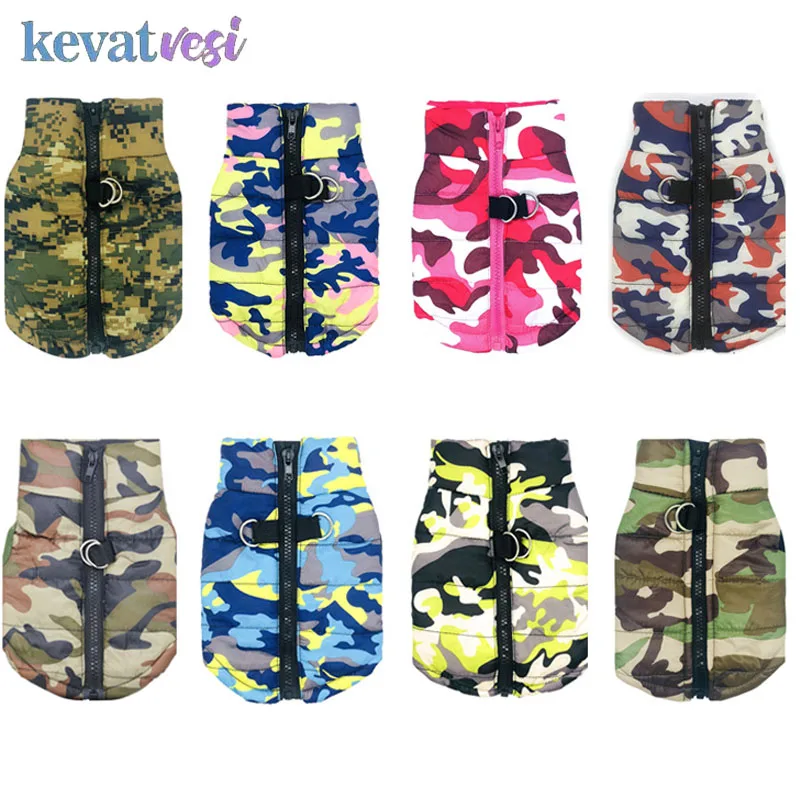 Winter Warm Dog Clothes Waterproof Pet Coat for Small Medium Dogs Camo ...