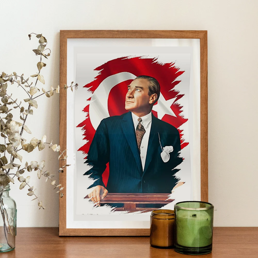 Modern-Turkey-Portrait-Mustafa-Kemal-Ataturk-Turkish-Leader-Decorative ...