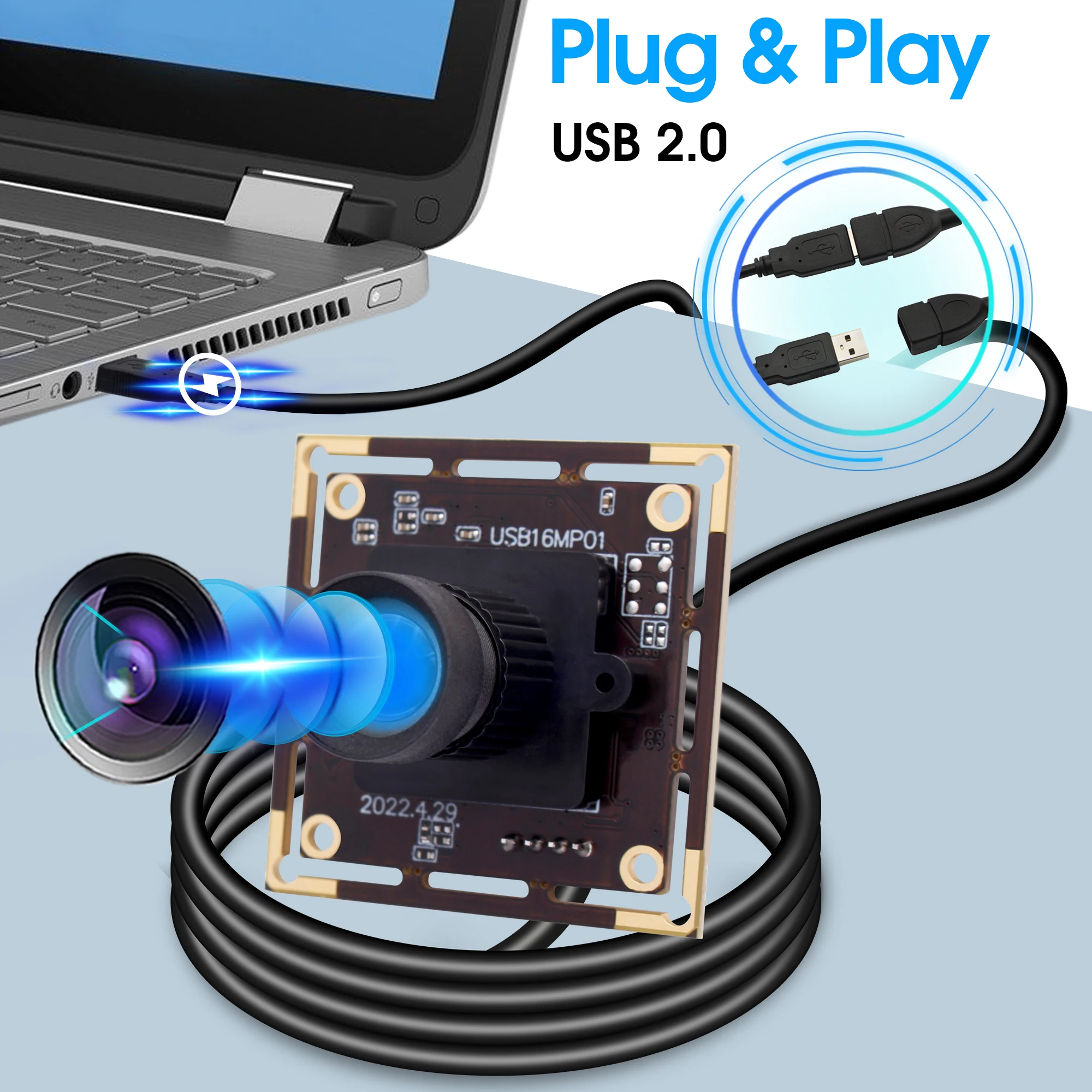 USB Camera ELP 16MP Wide Angle - 4K Webcam For PC, Raspberry Pi ...