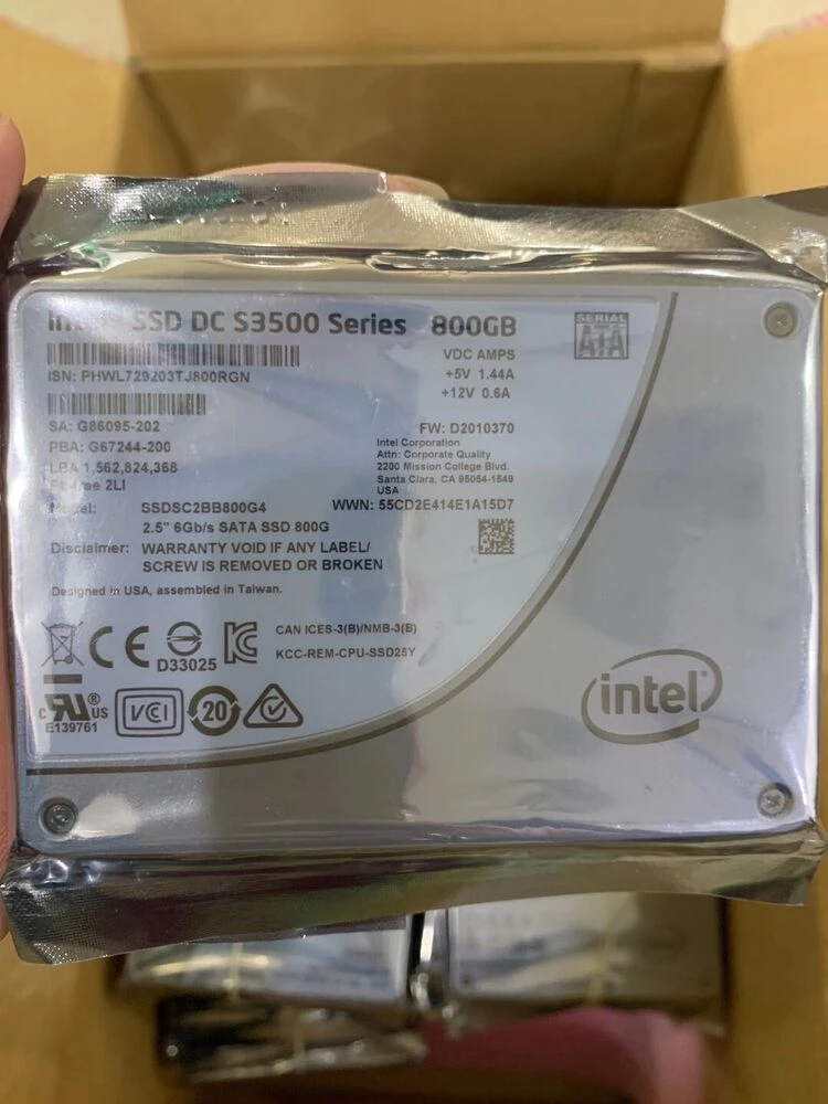 Intel 800gb Ssd Dc S3500 6gb/s 2.5" Sata Ssd Ssdsc2bb800g4 Solid State ...