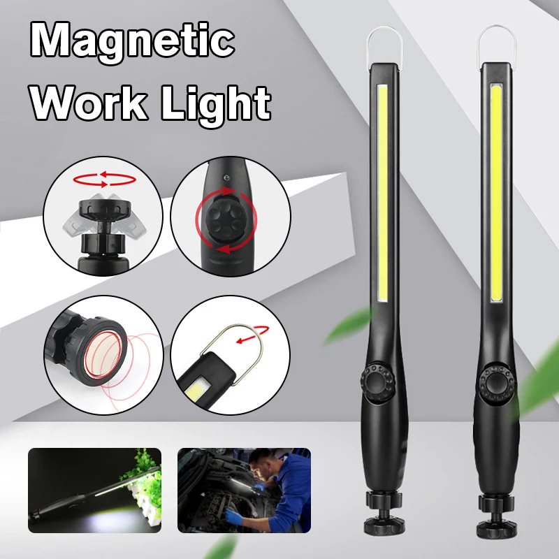 COB-LED-Flashlight-Magnetic-Work-Light-USB-Rechargeable-Torch-Hook ...