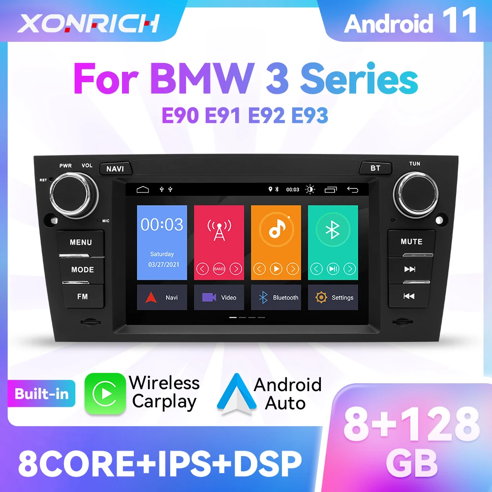 8gb 128gb Wireless Carplay Android 11 Car Multimedia Player For Bmw E90 ...