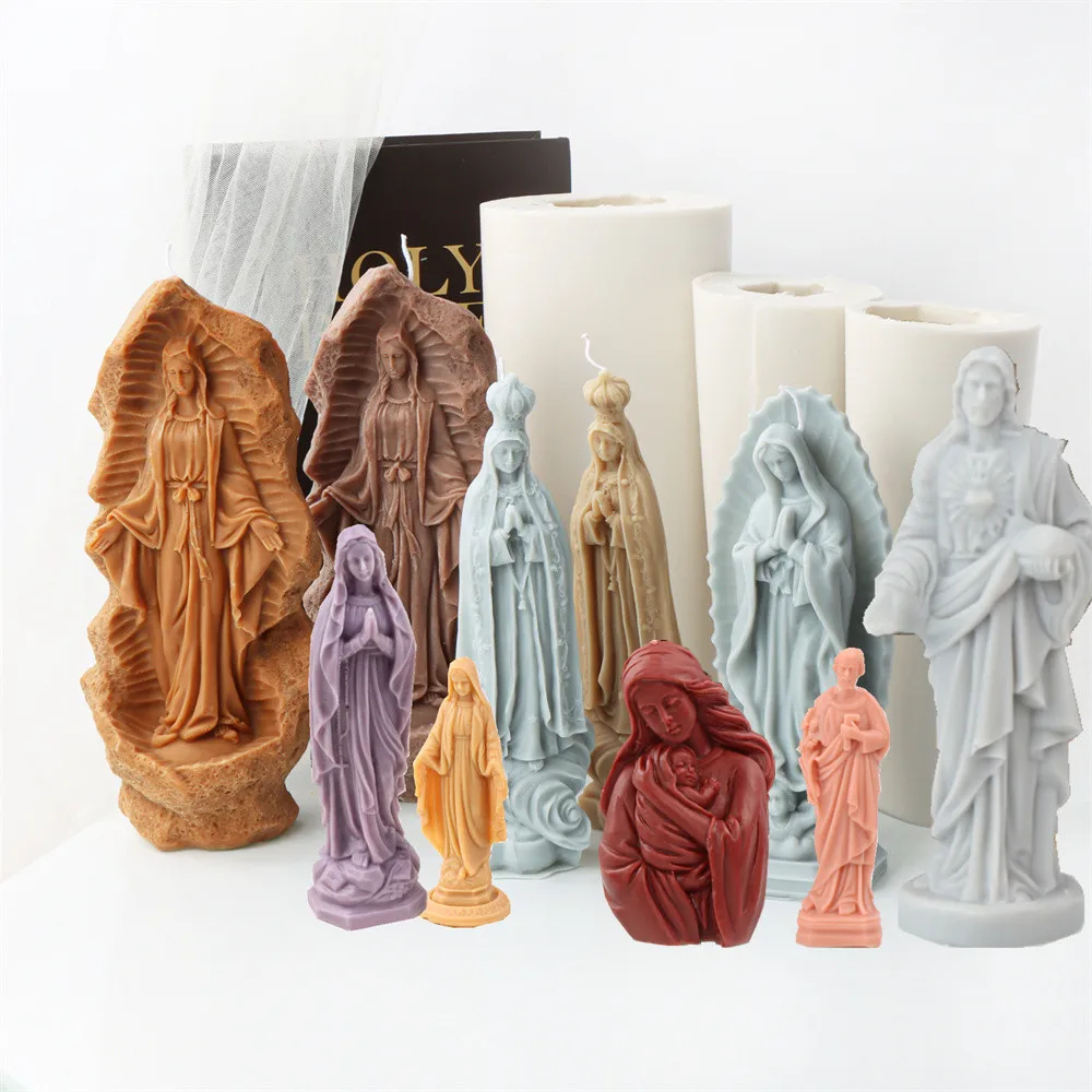 Religious-Blessed-Virgin-Mary-Candle-Silicone-Mold-Madonna-Goddess ...