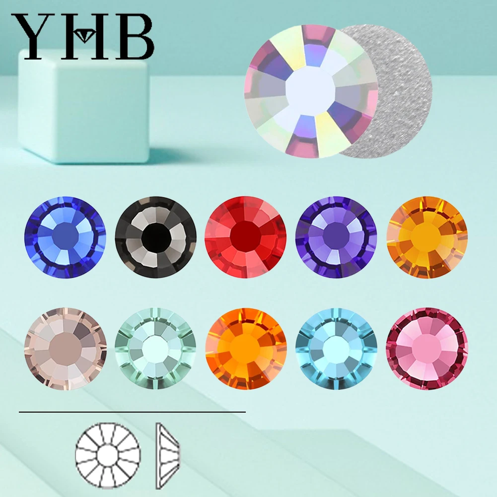 YHB 101-133Cold Fixation Crystal Cristales Flatback Silver Back Non ...
