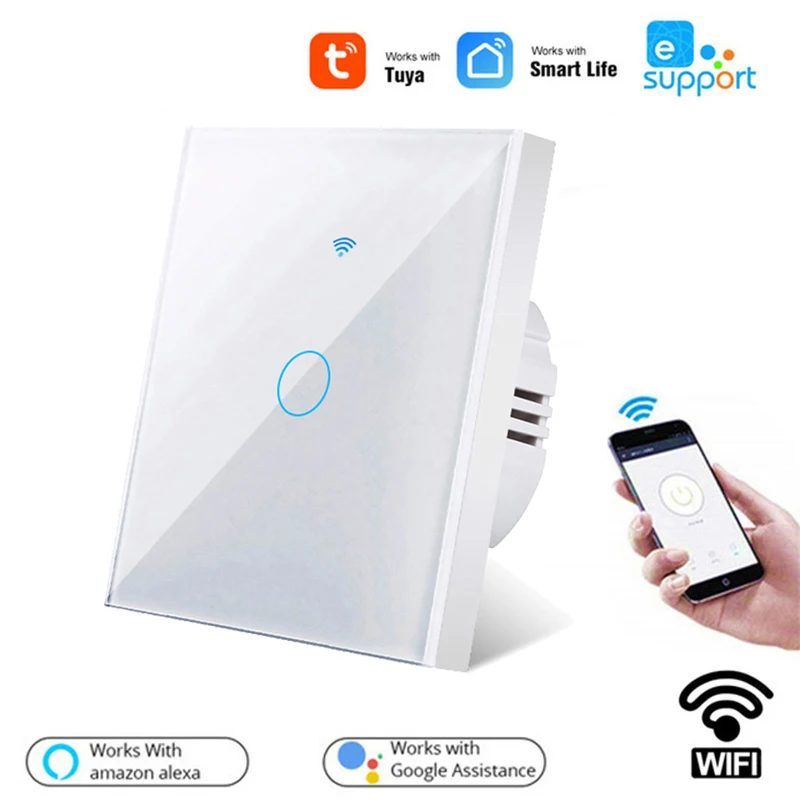 WiFi-Smart-Light-Touch-Switch-Tuya-Smart-Life-Glass-Panel-EU-Wall ...