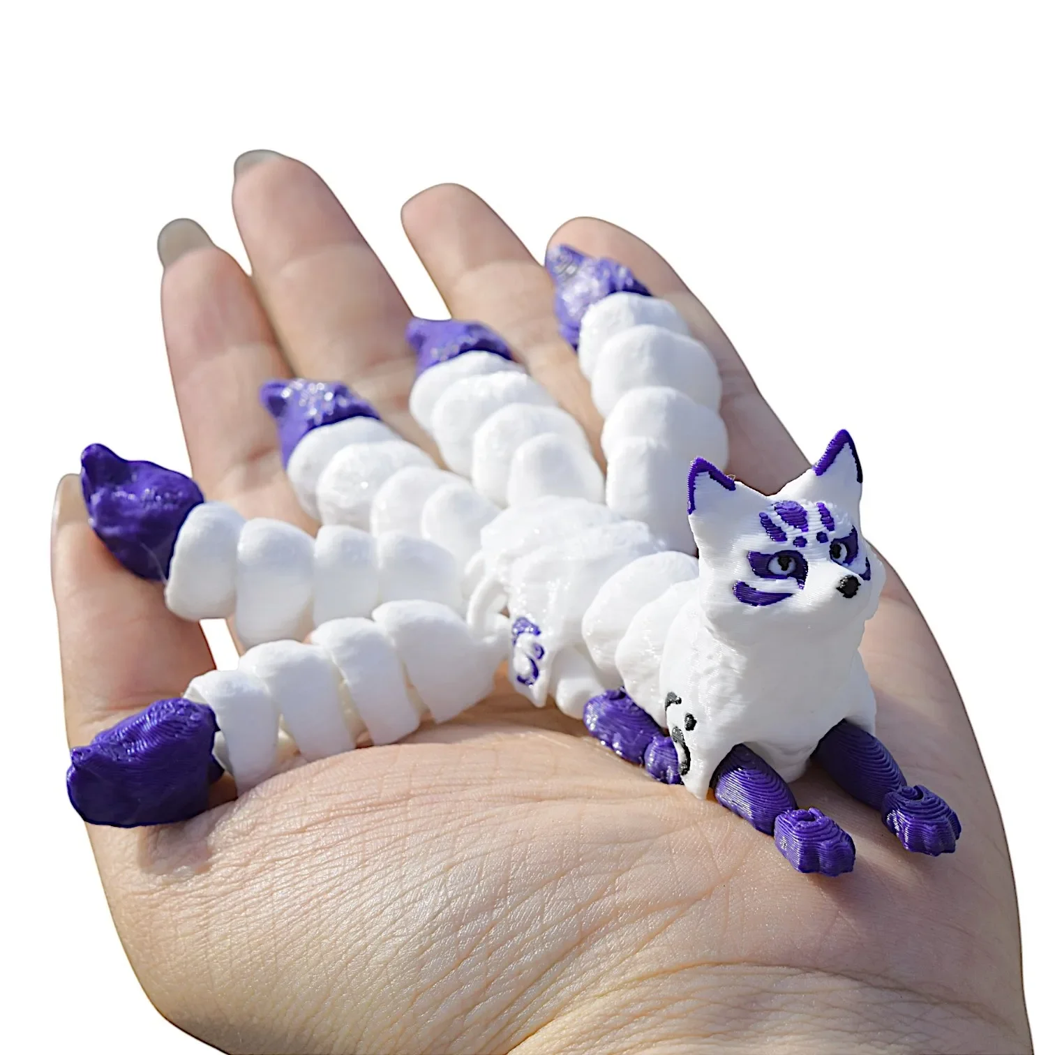 3D Printed Fox Ornament Animal Model Joints Movable Five Tailed Fox ...